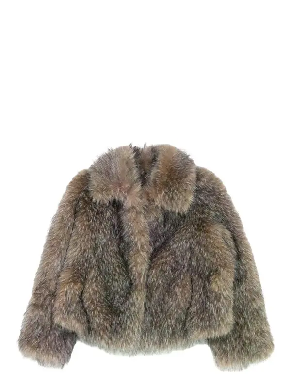 Maje Collared Faux-fur Coat - Brown