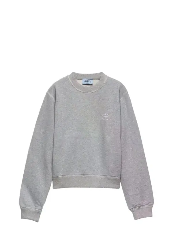 Prada Logo-print Hooded Sweater - Grey