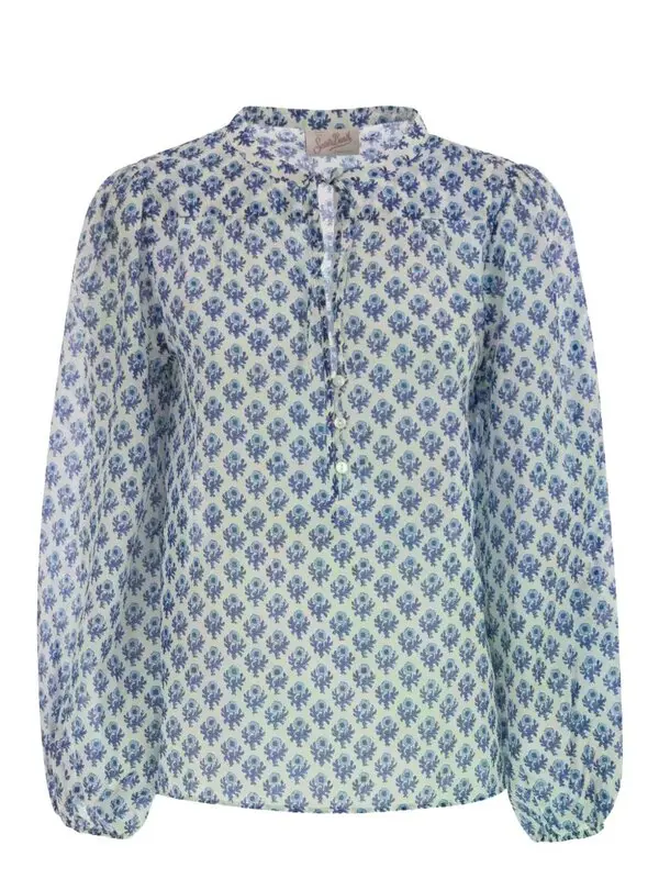 MC2 SAINT BARTH Floral Harper Blouse - Neutrals
