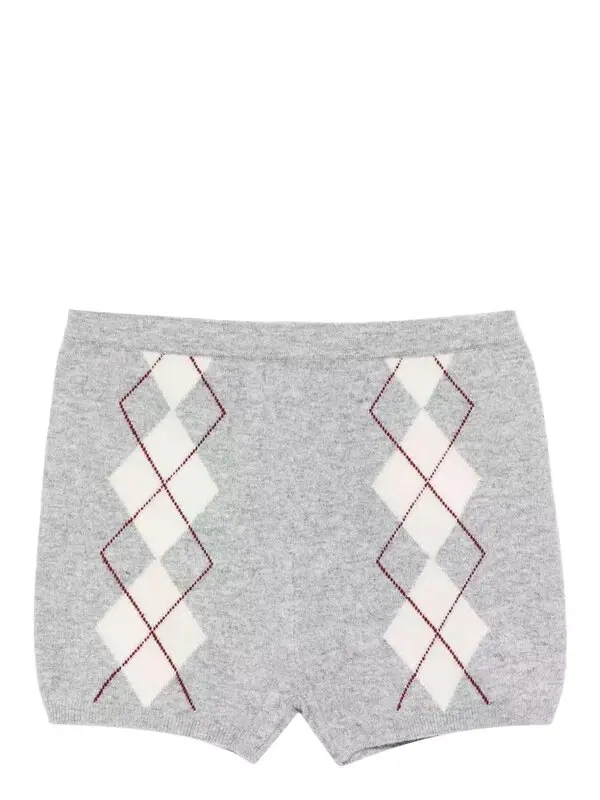 Sandro Argyle Knitted Shorts - Grey