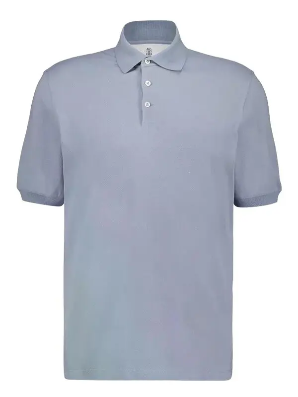 Brunello Cucinelli Button Short-sleeve Polo Shirt - Blue