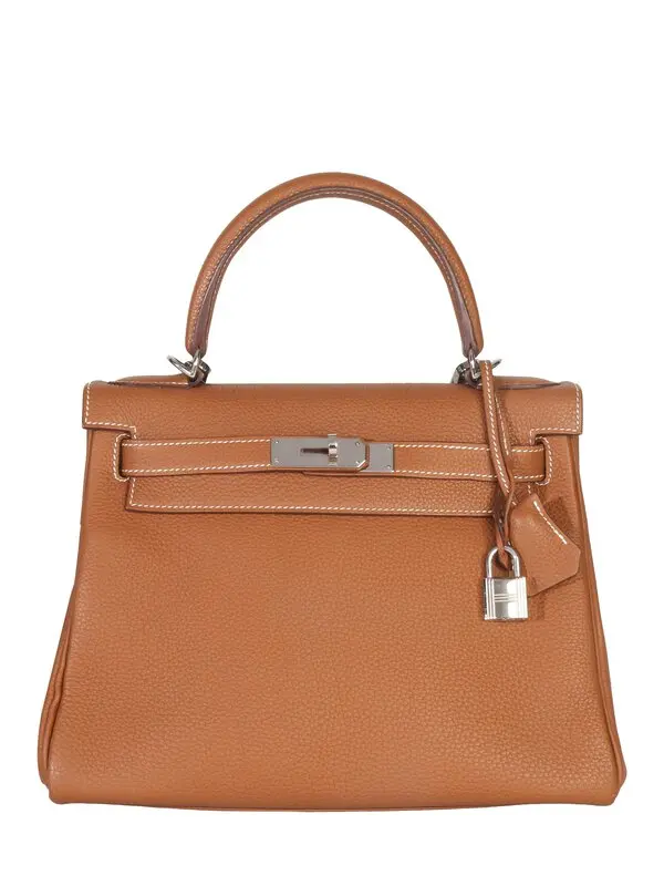 Hermès Gold Togo Retourne Kelly 28 Ghw - Brown