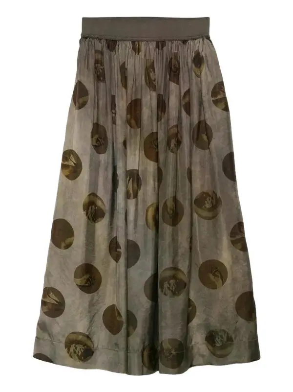 UMA WANG Printed Midi Skirt - Grey
