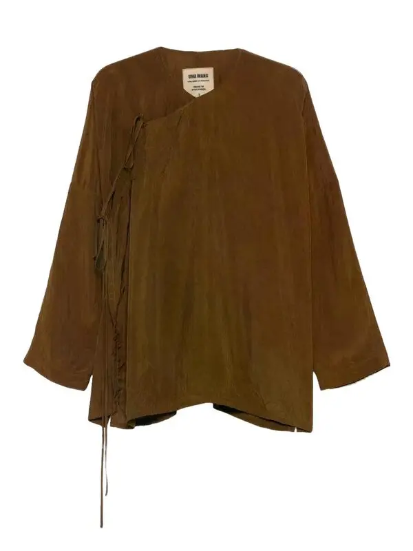 UMA WANG Tie-detailed Blouse - Brown