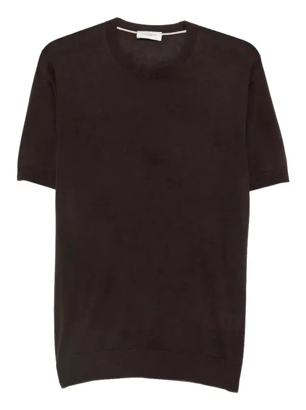 PAOLO PECORA Short-sleeve Sweater - Brown
