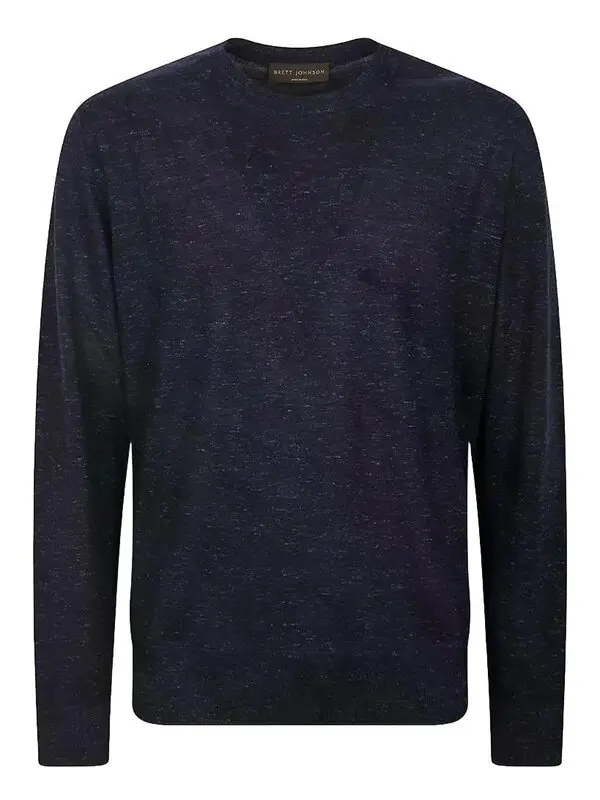 BRETT JOHNSON Crew-neck Long-sleeve Sweater - Blue