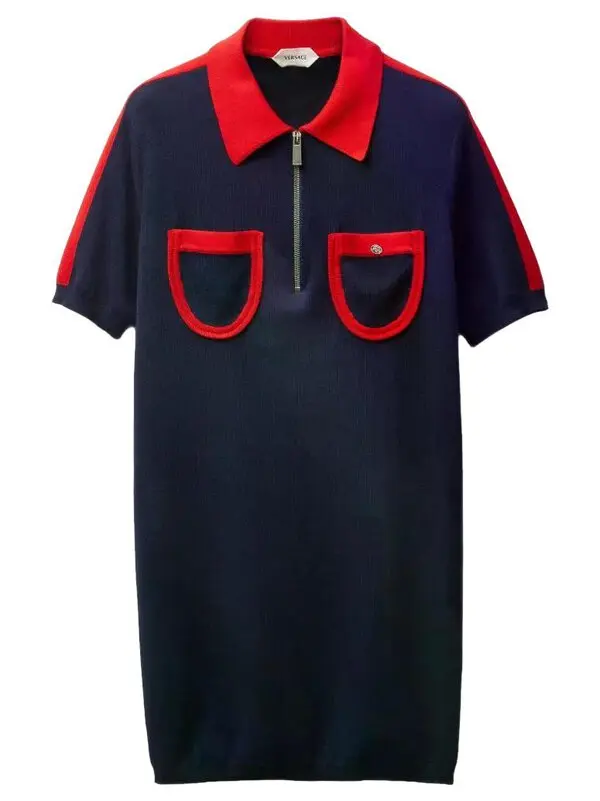 Versace Polo Zip Dress - Blue