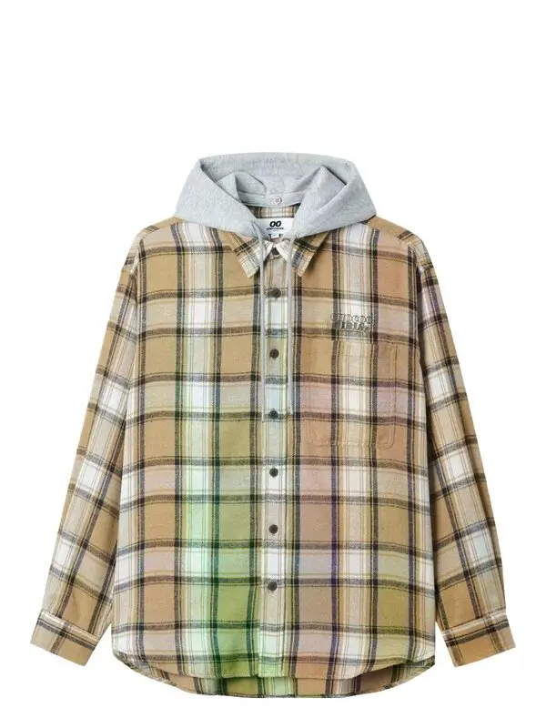 CHOCOOLATE Hooded Check Jacket - Brown