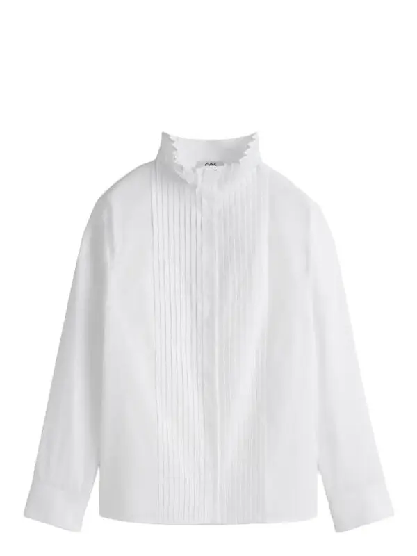 Cos Pintucked Cotton Blouse - White