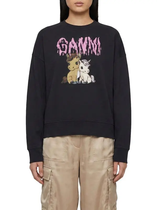 GANNI Phantom Isoli Organic Cotton Sweatshirt - Grey