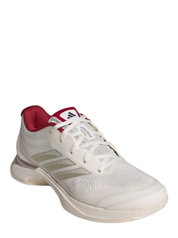 Adidas Avacourt 3 Tennis Shoes - Chalk White / Ice Gold Met. / Team Victory Red