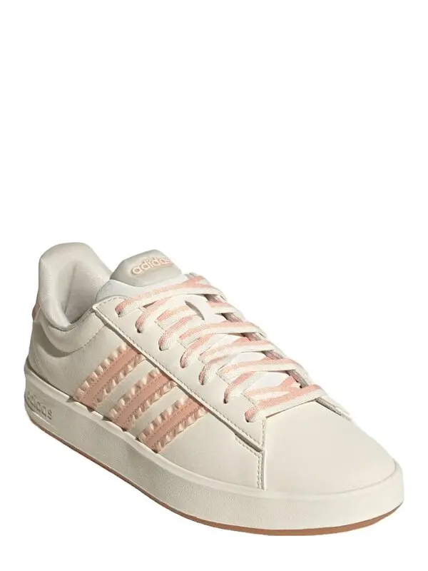 Adidas Grand Court 3.0 Shoes - Core White / Blush Pink / Gum