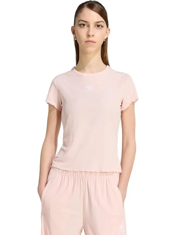 Adidas Essentials Scalloped Edge Baby Tee - Sandy Pink