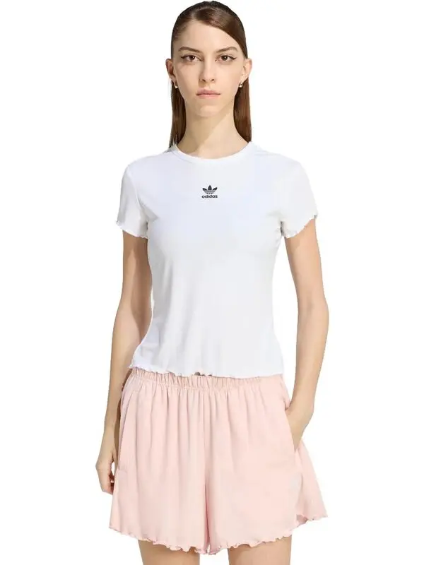 Adidas Essentials Scalloped Baby Tee - White