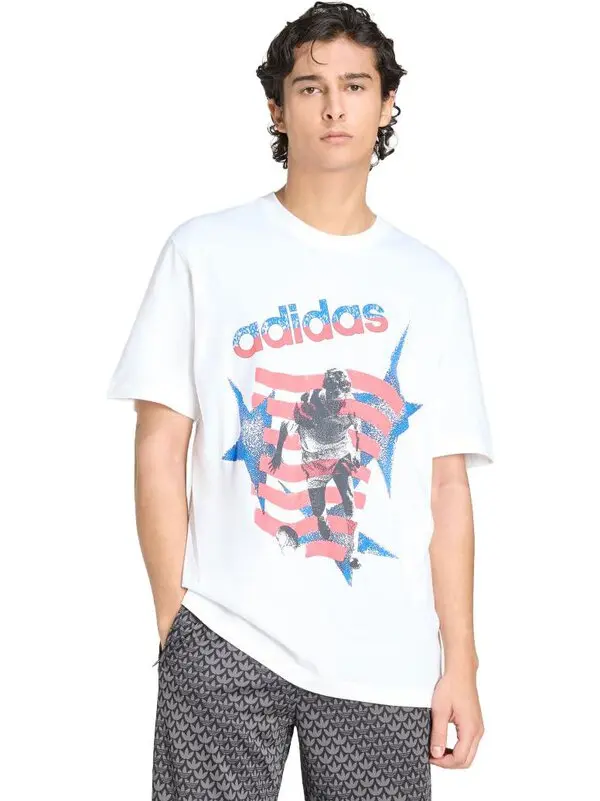 Adidas Archive Soccer Stars Graphic Tee - White
