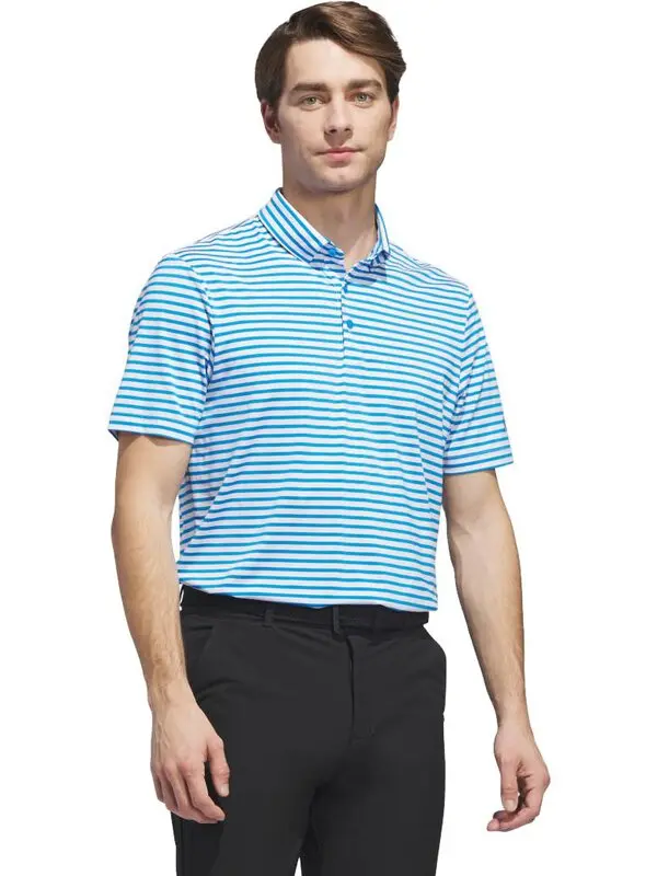 Adidas Ultimate365 Stripe Polo Shirt - White / Lucid Ray Blue
