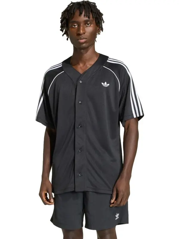 Adidas Adicolor Baseball Jersey - Black / White