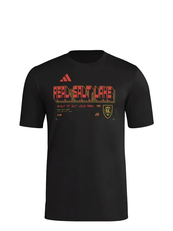 Adidas Real Salt Lake Short Sleeve Pregame T-shirt - Black / Mls-rsl-rl2