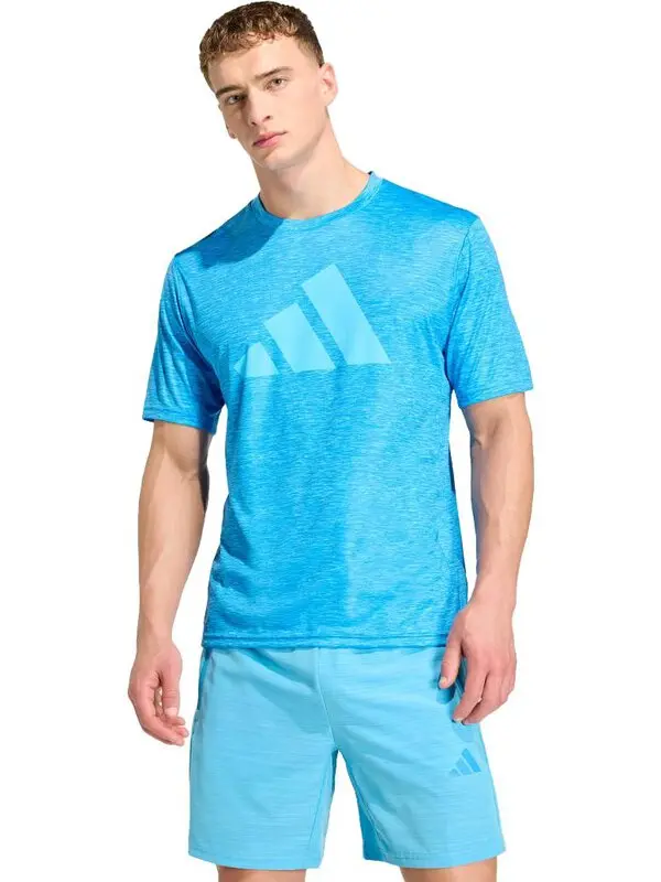 Adidas Workout Essentials Brandlove T-shirt - Lucid Ray Blue Mel. / Lucid Aquamarine