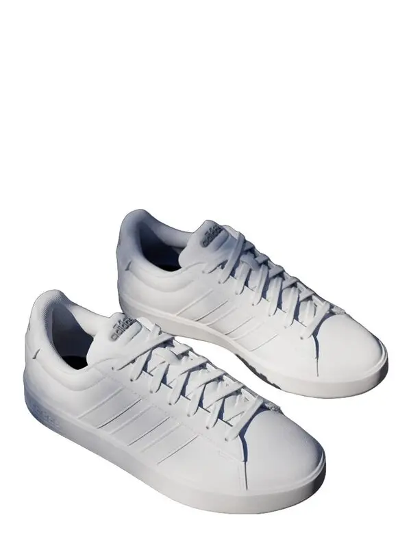 Adidas Grand Court 3.0 Lace Up Sneakers - Cloud White / Cloud White / Iron Metallic