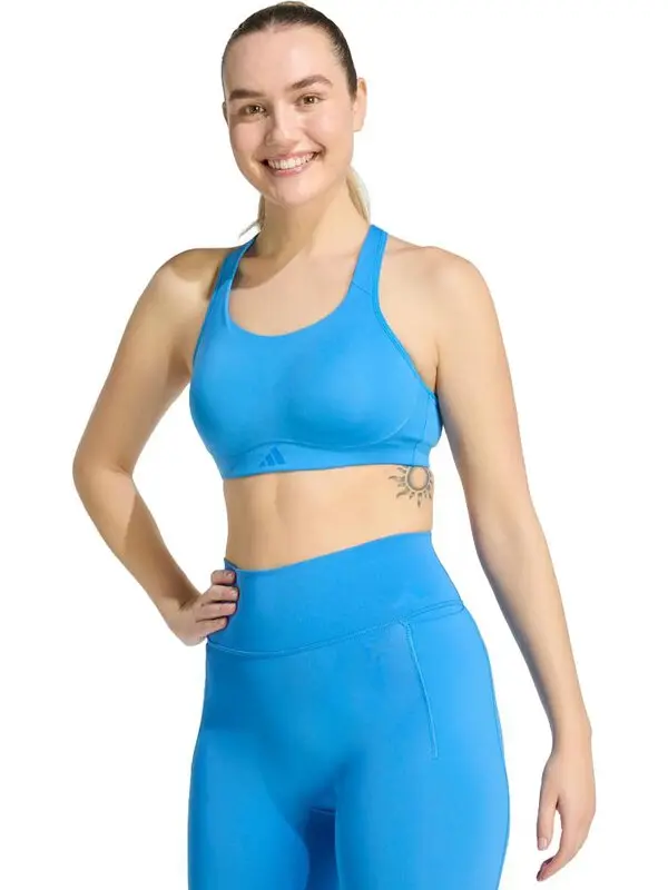 Adidas Optime Workout High Support Bra Blue - Ray Blue