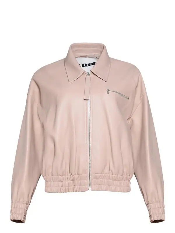 JIL SANDER Blouson Leather Jacket - Pink