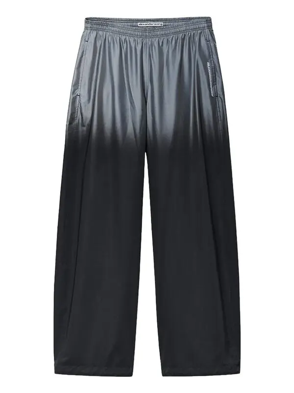 Alexander Wang Reflective Mid-rise Track Pant Silver And - Black