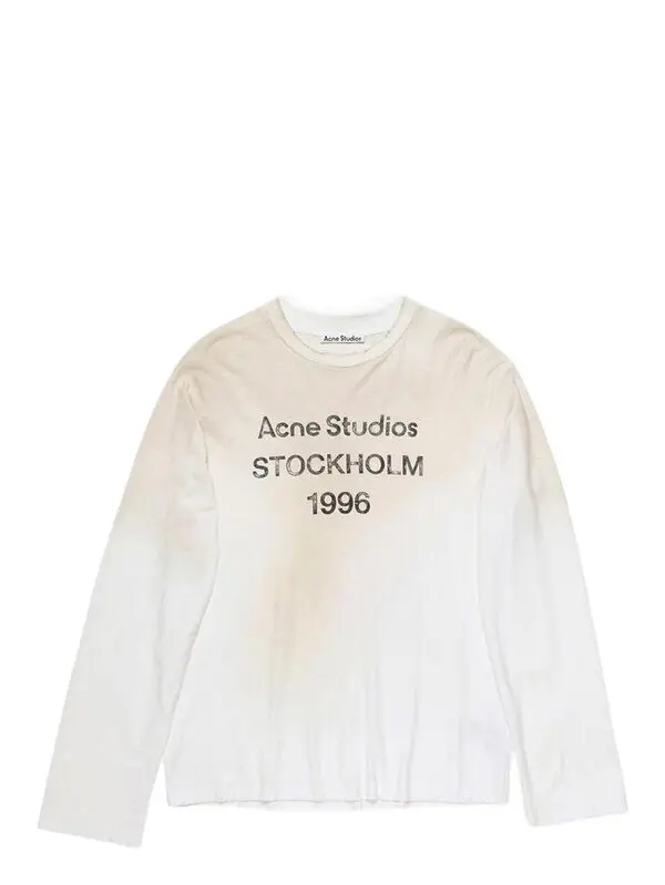 Acne Studios Relaxed Fit Logo Tee Dusty - White