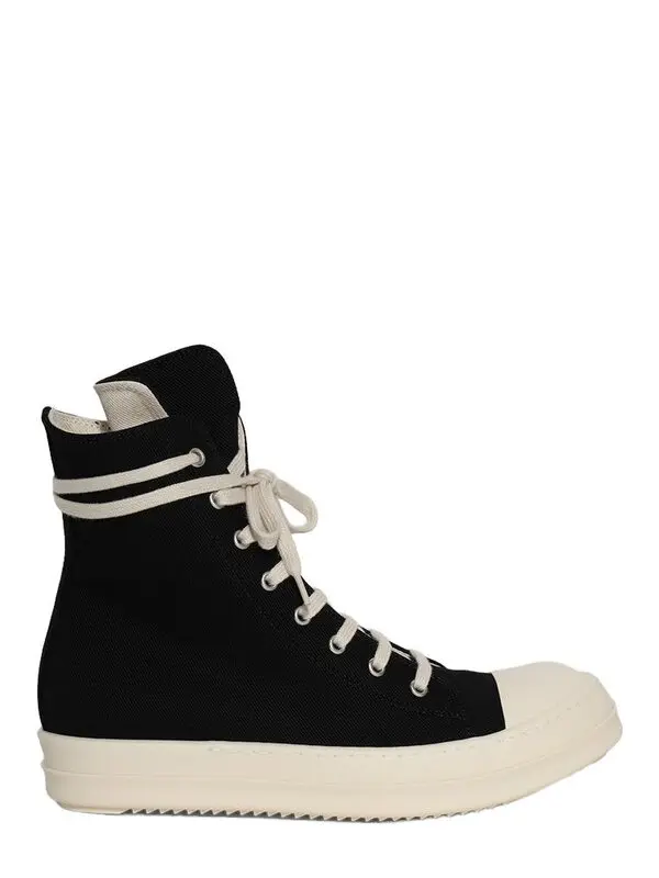 Rick Owens Denim High-top Sneakers - Black