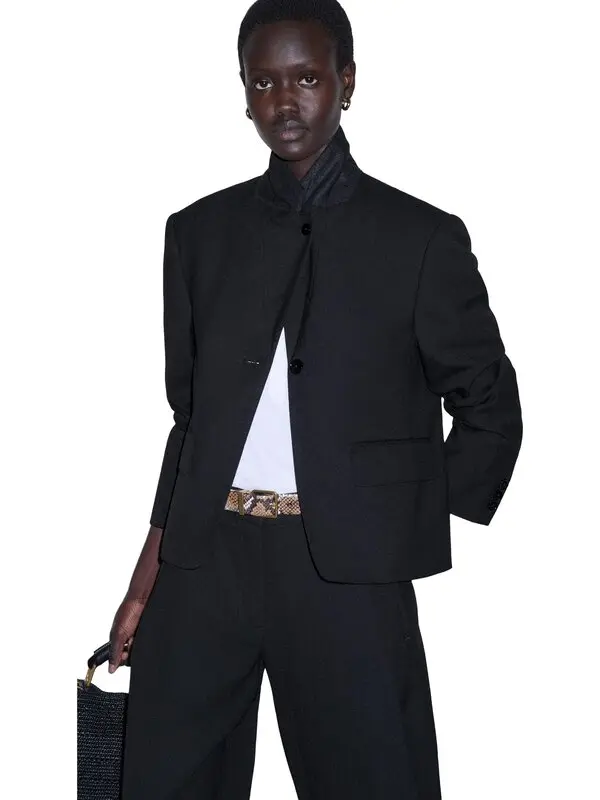 ME+EM Oversized Short Blazer - Black