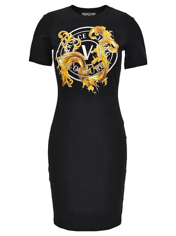 Versace T-shirt Dress - Black/gold