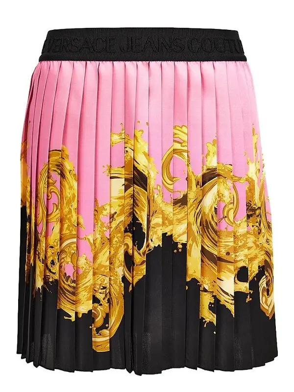 Versace Twill Pan Wave Skirt - Gold