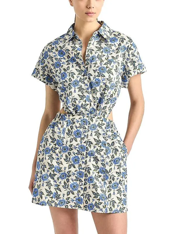 Derek Lam 10 Crosby Alba Printed Dress - Blue Bell