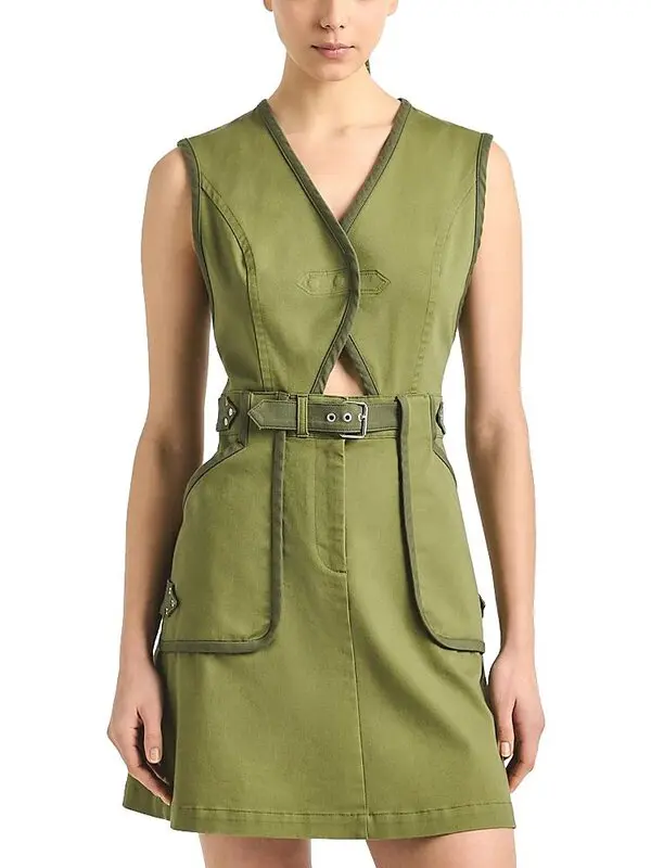 Derek Lam 10 Crosby Apollo Twill Dress - Army Green