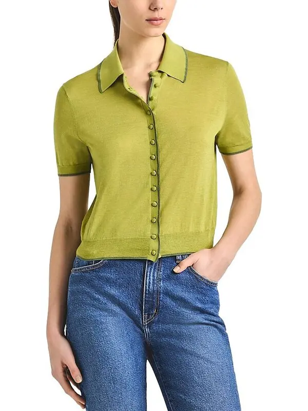 Derek Lam 10 Crosby Dorella Top - Green Olive