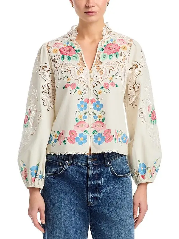 Sea Astrid Emb Long Sleeve Blouse - Multi