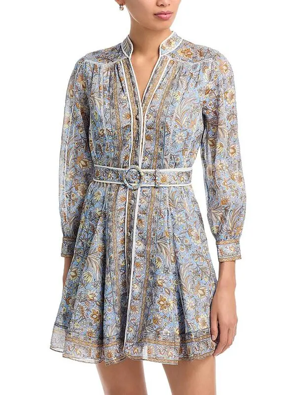 Veronica Beard Kumar V-neck Dress - Blue Jay Multi