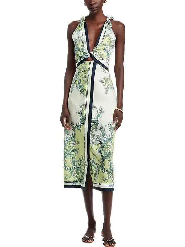 Veronica Beard Kaliza Midi Dress - Light Pistachio Multi