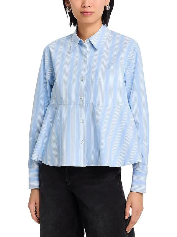 3.1 Phillip Lim Striped Long Sleeve Shirt - Airy Blue