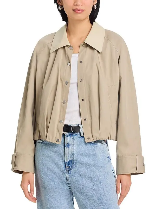 3.1 Phillip Lim Snap Front Blouson Bomber Jacket - Khaki