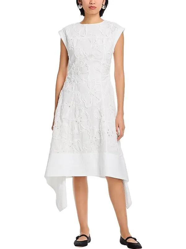 3.1 Phillip Lim 3d Flower Embroidered A-line Dress - White