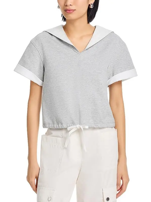 3.1 Phillip Lim French Terry Sailor Top - Light Grey Medium