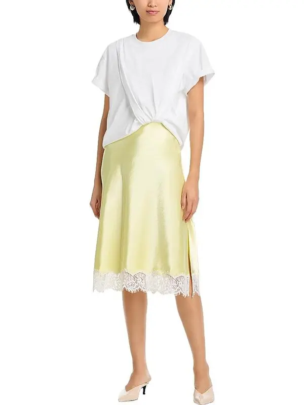 3.1 Phillip Lim Draped T-shirt Slip Combo Dress - White-yuzu