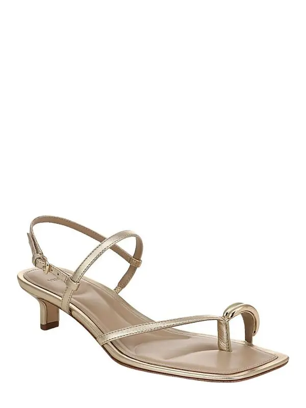 Vince Polli Kitten Heel Sandals - Champagne