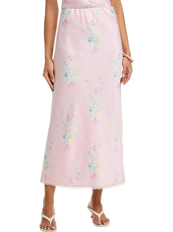 LoveShackFancy Kalo Skirt - Rosy Trellis