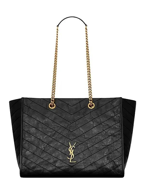 Saint Laurent Niki Shopping Bag - Black And Gold