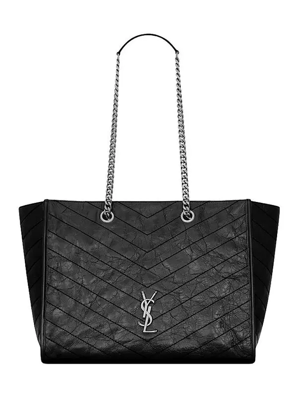 Saint Laurent Niki Shopping Bag - Black And Silver