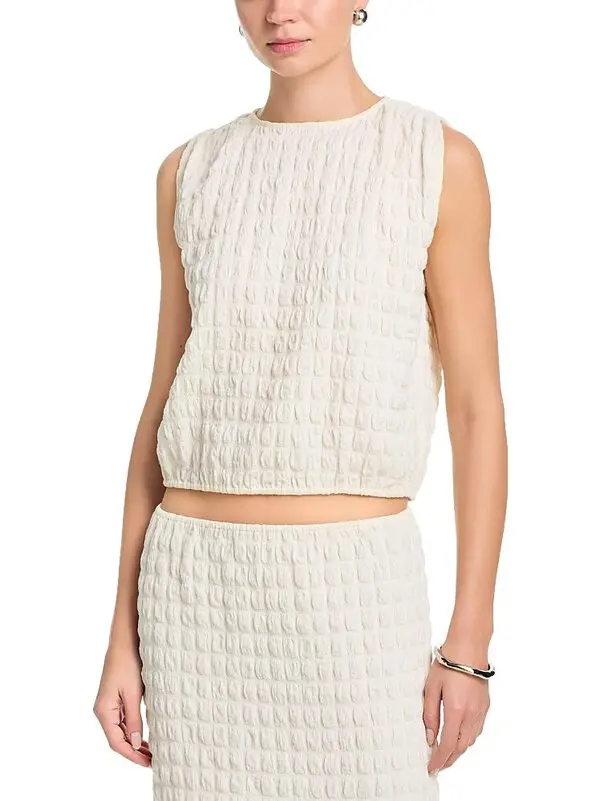 Proenza Schouler White Label Bradley Crewneck Textured Top - Off White