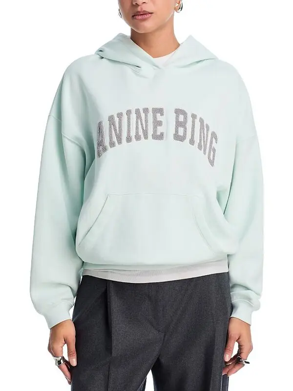 ANINE BING Harvey Fleece Hoodie - Green