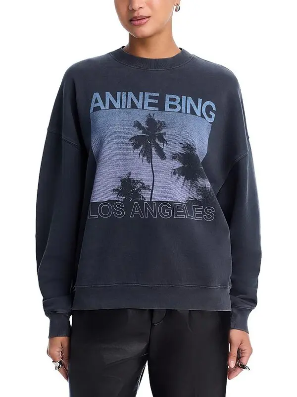 ANINE BING Miles Graphic Sweatshirt - Grey